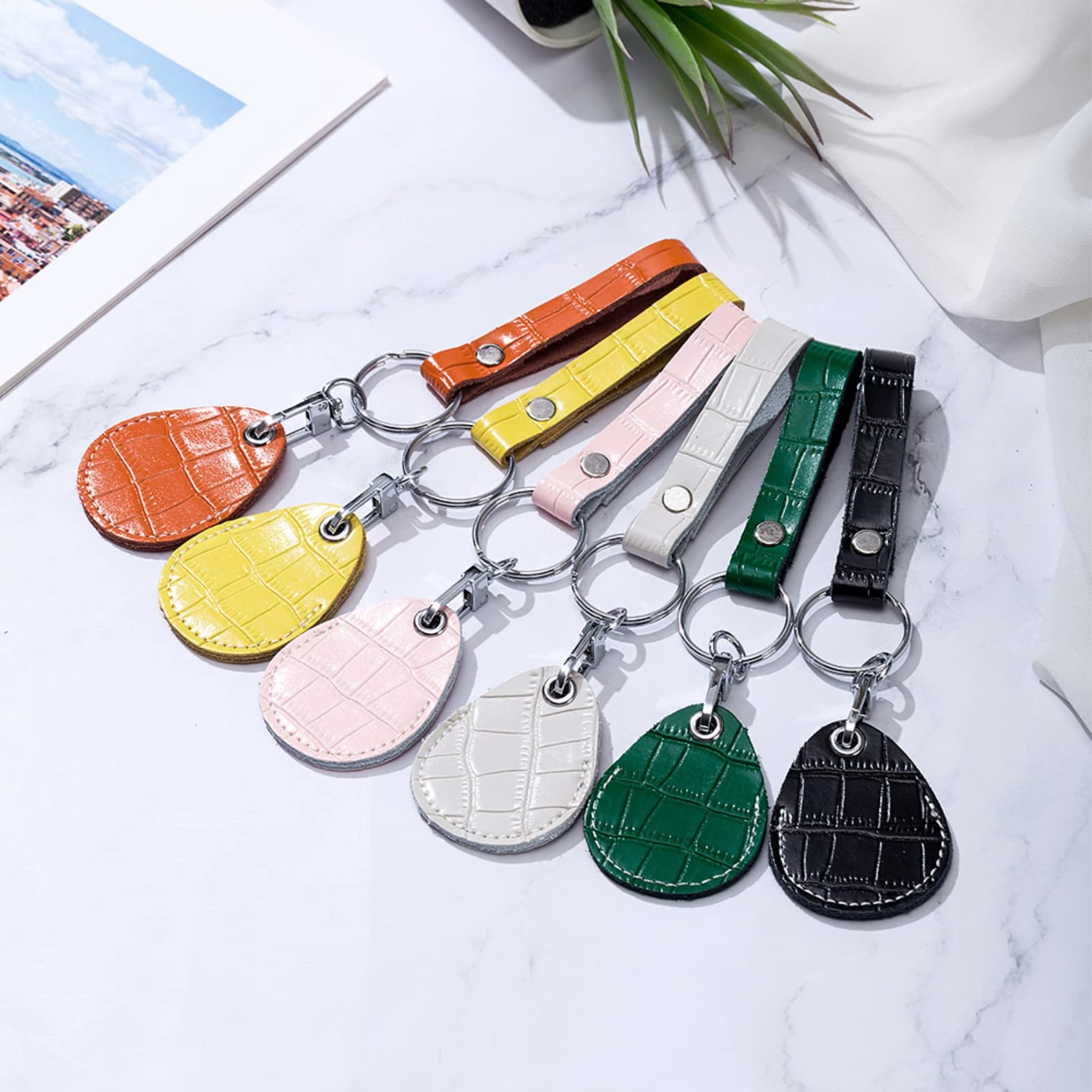 Temvue Access Card Holder RFID Key Fob Bag Key Chains NFC Smart Key Tag Card RFID Pod ID card protector common access card cover (Black)
