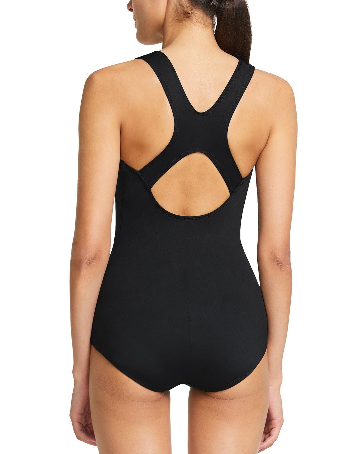 BALEAF Women's One Piece Bathing Suit Conservative Athletic Racerback One Piece Training Swimsuit Swimwear Black 40