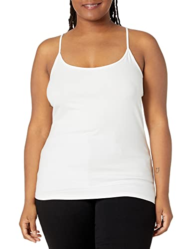 Amazon Essentials Women's Slim-Fit Camisole, Pack of 4, Black/White, Medium