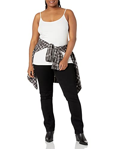 Amazon Essentials Women's Slim-Fit Camisole, Pack of 4, Black/White, Medium