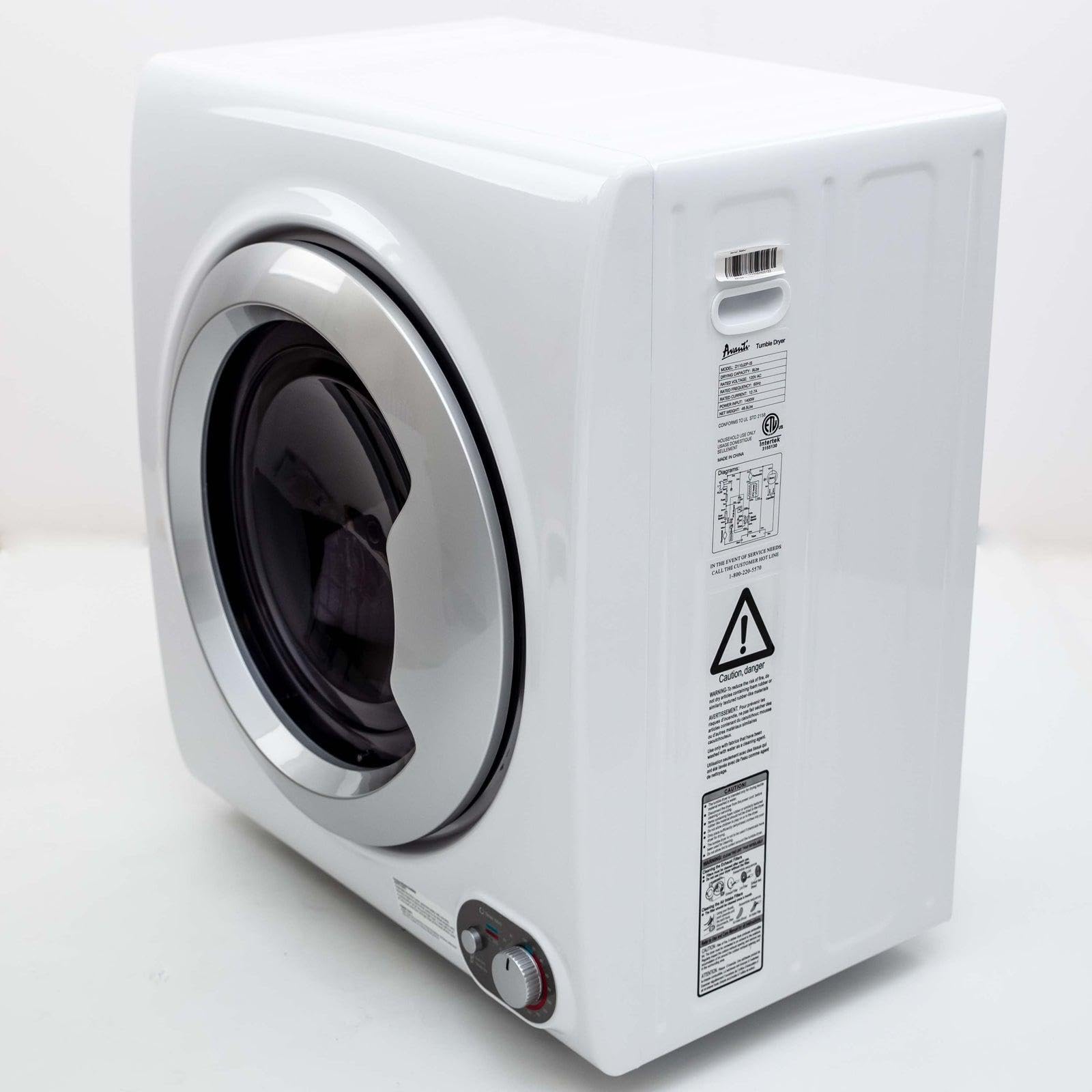 Avanti Portable Dryer Front Loading for Laundry, Compact Size, 9 lb. Clothes Capacity, Multiple Drying Settings with Anti-Wrinkle, 2.6-Cu.Ft, White