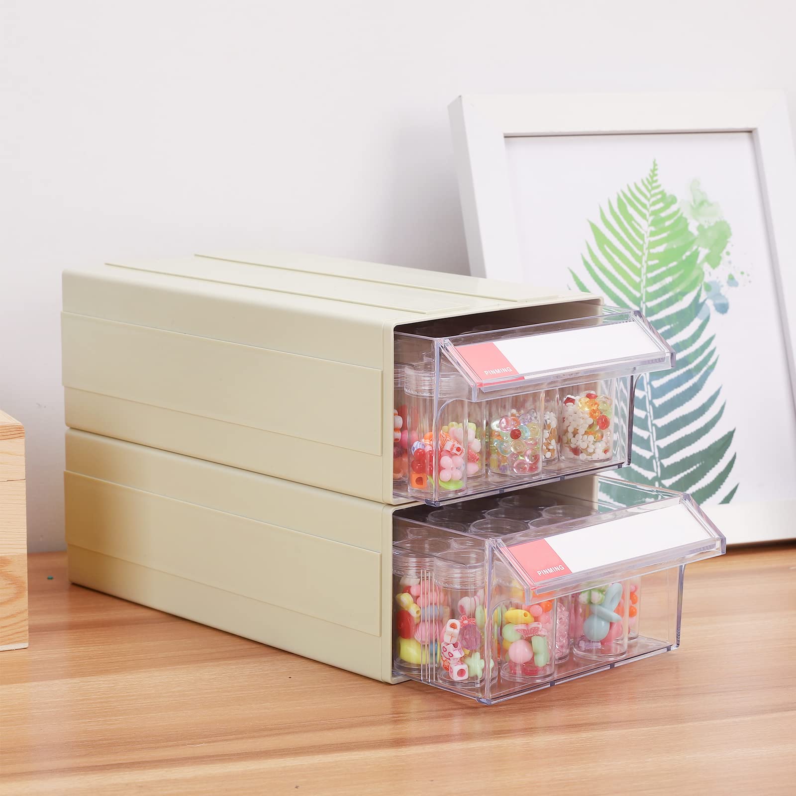 HOHOTIME Diamond Painting Storage Containers, 160 Slots Stackable Craft Diamond Painting Accessories Kits, 4 Pack Diamond Art Storage Box for Diamond Art Craft Jewelry Beads Organizer DIY Art Craft
