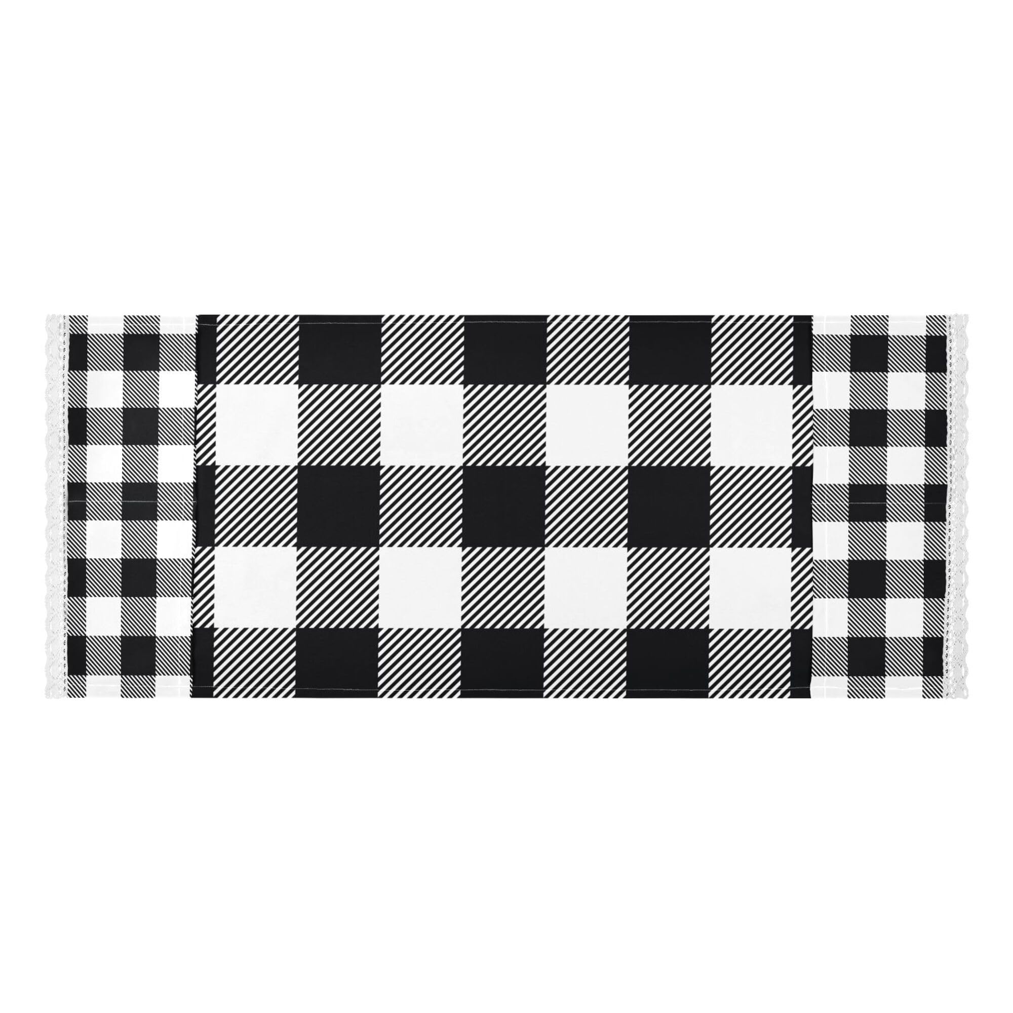 Black White Plaid Laundry Machine Cover Buffalo Checkers Plaids Dryer Top Covers Anti-Slip Fridge Dust Cover, Roller Washing Machine Top Cover Load With 4 Storage Bags