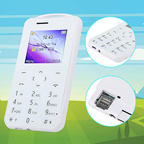 CHICIRIS Mobile Phone, Rear Camera 0.3mp A5 Straight Mini Card Mini Phone, Support Multi-languauge 3.5mm Round Hole Single Card Slot for Child Adult Old Man Students