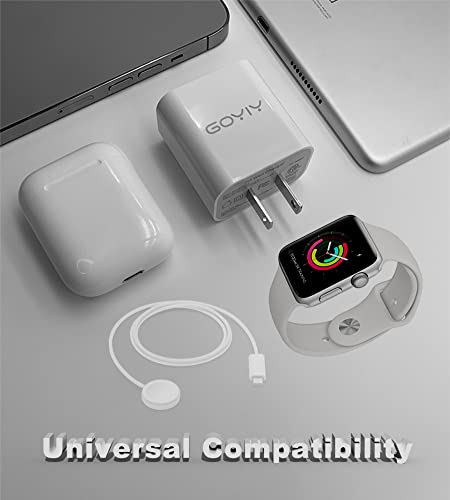 GOYIY 20W USB C Wall Charger, Fast Phone Charger Block,PD Power Adapter Compatible with iPhone, iPad Pro/Mini, MageSafe Charger, Google Pixel -White