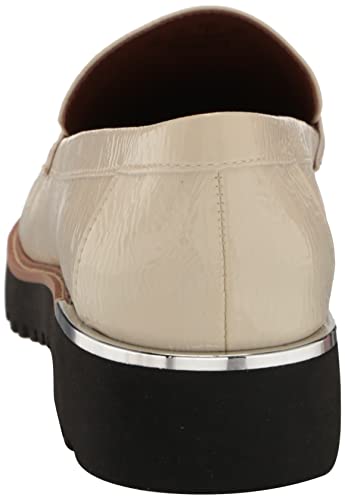 Franco Sarto Womens Carolynn Lug Sole Loafer with Tassel Detail, Putty White Patent, 9.5