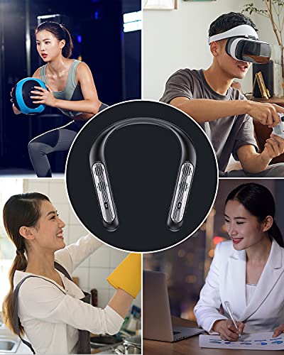 Bluenin Bluetooth Speaker Portable Bluetooth Speakers Wearable Neckband Bluetooth Speakers, Wireless Collar Speaker CVC 8.0 Noise Cancelling 3D Sound Personal Sport Speaker with Mic(Black)