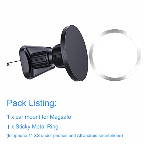 ZANEDY Compatibility with MagSafe Car Mount Car Vent Mount for MagSafe Cases and iPhone 14, 14 Pro Max, 14 Pro, 14 Plus, iPhone 13, 13 Pro, 13 Pro Max, 13 Mini, 12, 12 Pro Max, 12 Pro(1 Pack)