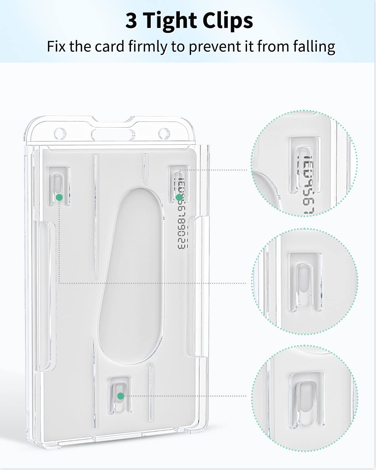 Pawfly Vertical 2-Card Badge Holder with Thumb Slot Hard Transparent PC Case Protector for Office School IDs Credit Cards Driver’s Licenses and Passes, 2 Pack