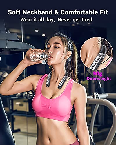 Bluenin Bluetooth Speaker Portable Bluetooth Speakers Wearable Neckband Bluetooth Speakers, Wireless Collar Speaker CVC 8.0 Noise Cancelling 3D Sound Personal Sport Speaker with Mic(Black)