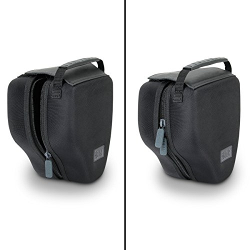 USA GEAR Hard Shell DSLR Camera Case (Black) with Molded EVA Protection, Quick Access Opening, Padded Interior and Rubber Coated Handle-Compatible with Nikon, Canon, Pentax, Olympus and More