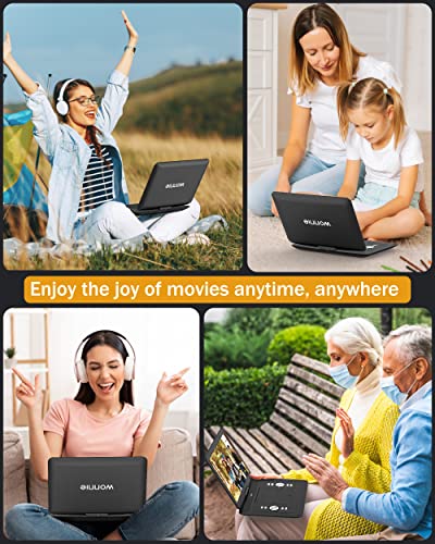 WONNIE 17.9’’ Large Portable DVD/CD Player with 6 Hrs 5000mAH Rechargeable Battery, 15.4‘’ Swivel Screen,1366x768 HD LCD TFT, Regions Free, Support USB/SD Card/ Sync TV , High Volume Speaker