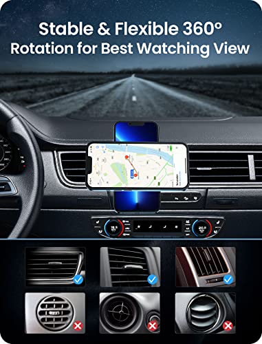 Mag-Safe Air Vent Car Mount Magnetic Car Phone Holder for Car Adjustable Air Vent Phone Car Mount,Car Phone Holder Compatible with iPhone14/13/12 Series & MagSafe case, Samsung Galaxy/Note Series, etc