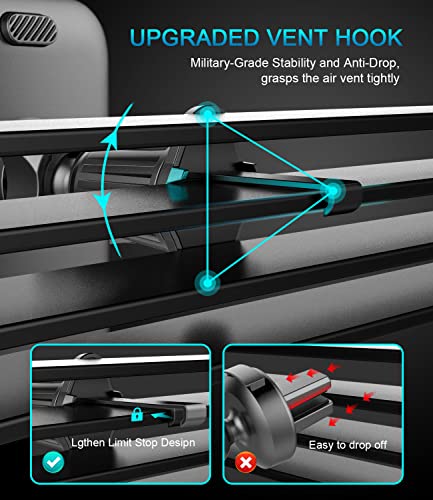 Phone Mount for Car,【Upgraded Stepless Adjustment Suction Cup】 Car Phone Holder Mount Dashboard Windshield Vent Universal Cell Phone Holder Mount for All Smartphones