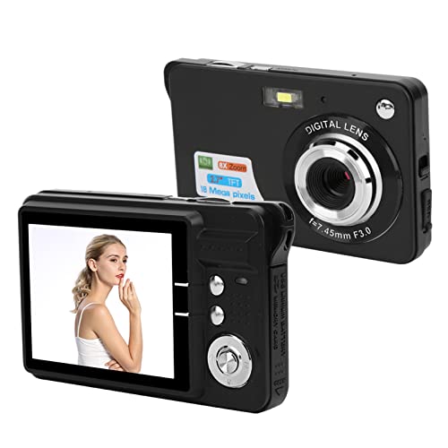 Vifemify 8X Zoom Card Digital Camera 5 MP 2.7in Display Maximum Support 32GB Memory Card Builtin Microphone Mini Digital Camera (Black)
