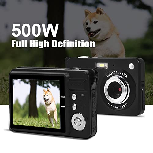 Vifemify 8X Zoom Card Digital Camera 5 MP 2.7in Display Maximum Support 32GB Memory Card Builtin Microphone Mini Digital Camera (Black)
