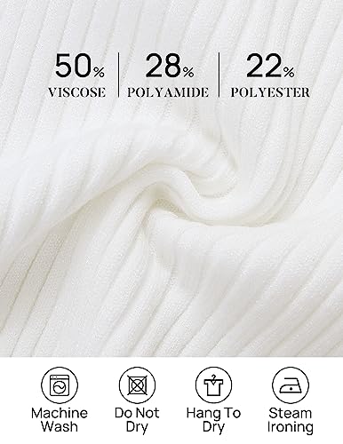 ZESICA Women's Short Sleeve T Shirts Summer V Neck Tops Casual Ribbed Knit Slim Fit Basic Tees,White,Small