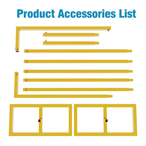 Fomcet 8FT x 8FT Backdrop Stand Heavy Duty with Base, Gold Portable Adjustable Pipe and Drape Backdrop Stand Kit, Square Metal Arch Party Frame for Wedding Birthday Parties Banquet Decorations
