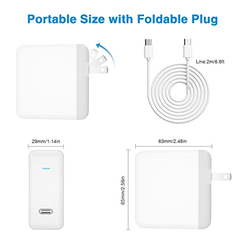 SZPOWER 45W USB C Wall Charger, MacBook Air Charger, ipad Pro Charger, PD Fast Charging for Samsung Galaxy Ultra/Note, MacBook Air, iPad Air5/Air4/iPad Pro 12.9/11, 6.6ft Cable, Thunderbolt 3, LED