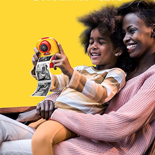 Damian-Sewing Kids Instant Print Camera Kids Camera with 2”HD Large Screen, Zero Ink Digital Camera with Thermal Printing Paper and Cartoon Stickers, Children Toy Camera (Color : Pink)
