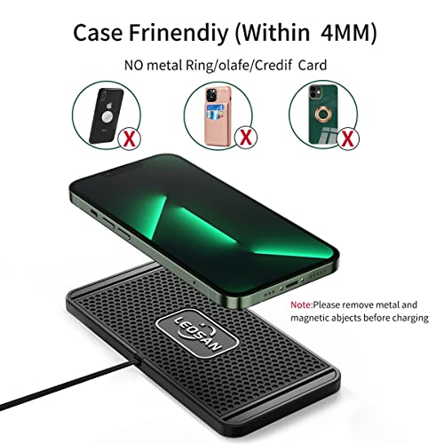 Wireless Charger,LEOSAN Wireless car Charger Charging pad 15w Non Slip qi Fast Charger for car Wireless Phone Charger for Android for iPhone 11/12/13/14 Pro Max Xs,Samsung Galaxy S20, S10+ Note 9,LG