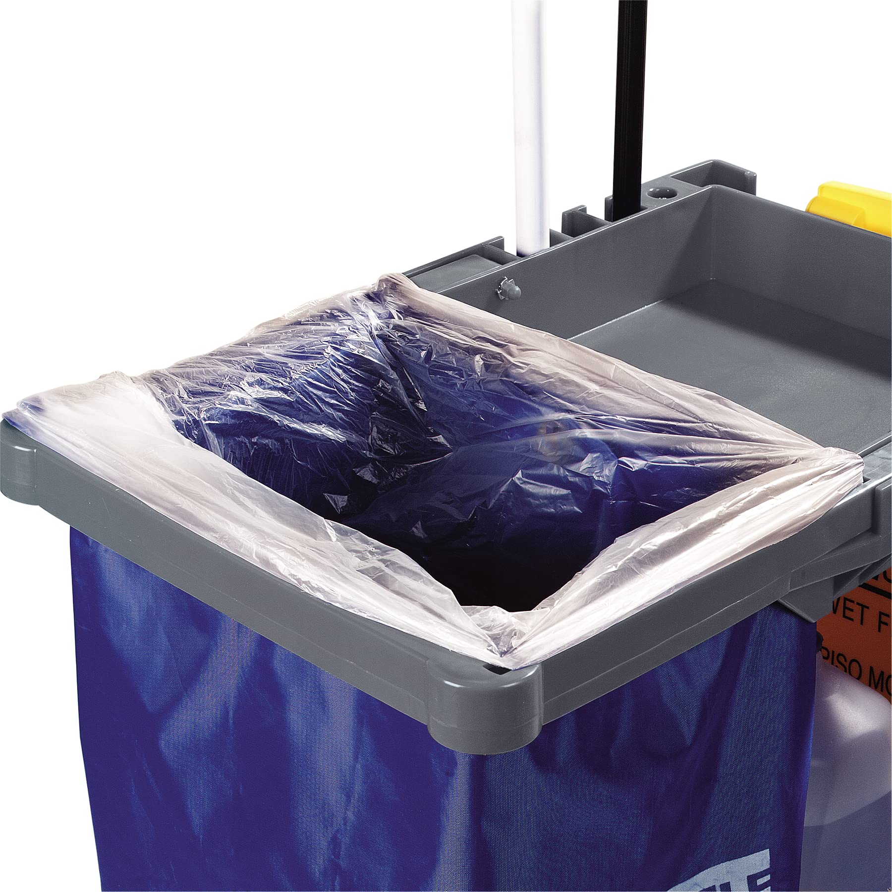 Carlisle FoodService Products Plastic Short Platform Janitorial Cart, 300 lbs Capacity, 45" x 19" x 39", Gray
