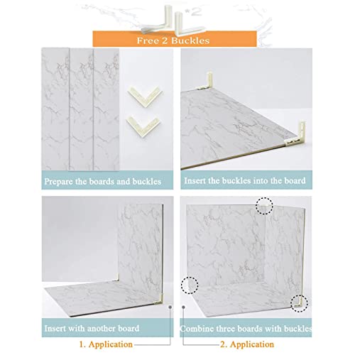 2 PCS Boards Photo Backdrop 2 Marbles Texture for Flat Lay, Food Photography Background 24x24 Inch, BEIYANG (Marble+Marble) …