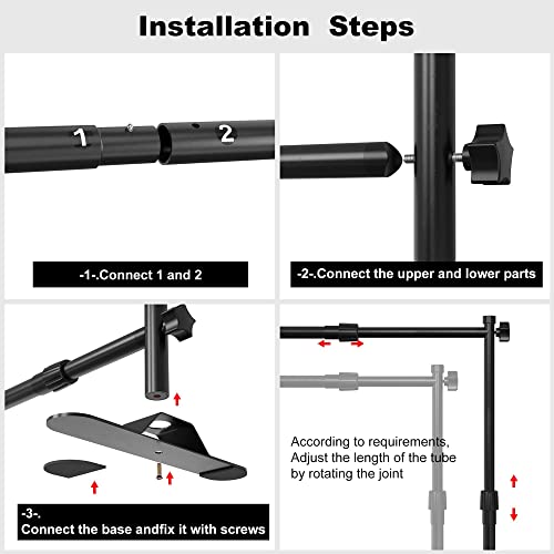 8'x8' Heavy Duty Backdrop Banner Stand,with Thicker Professional Large Telescopic Connecting Pipe,Fit Trade Show and Display Booth Exhibitor Background,with Carrying Bag(Black)
