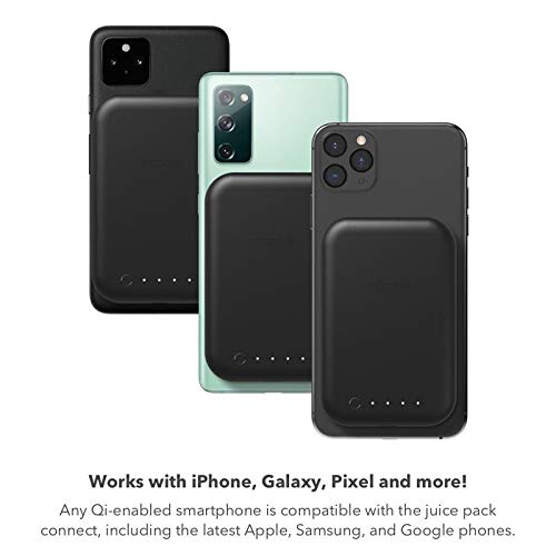 mophie Juice Pack Connect Compact - containing a Portable 5,000mAh Battery with Dual Purpose Stand - Made for Qi-Enabled Smartphones - Black