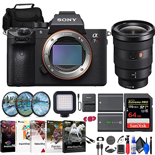Sony a7R IIIA Mirrorless Camera (ILCE7RM3A/B) FE 16-35mm Lens (SEL1635GM) + 64GB Memory Card + Filter Kit + Bag + NP-FZ100 Compatible Battery + Card Reader + LED Light + More