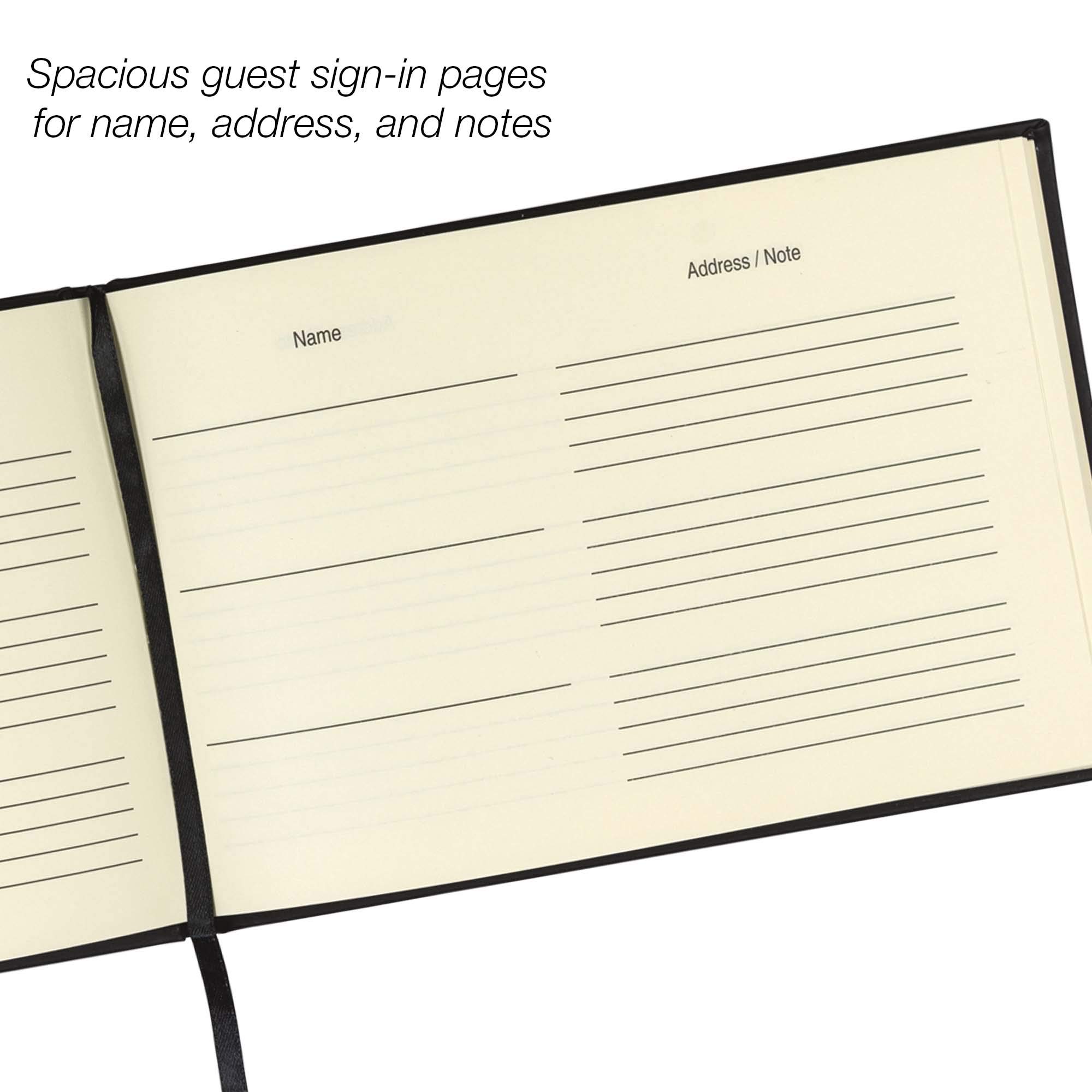 Black Guest Book – Hardcover Guest Book - 9" x 6" Guest Book with Debossed"in Loving Memory" Text – Funeral Book– Memory Book -Signature Book