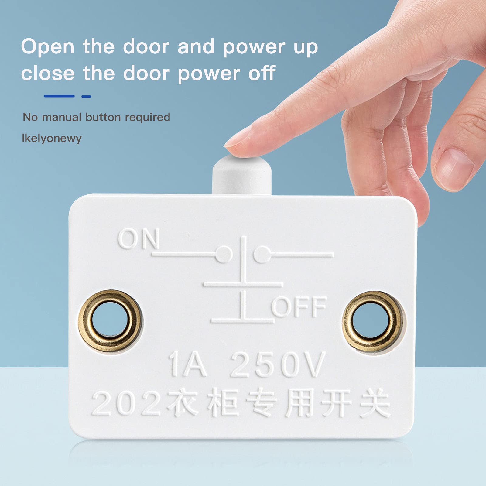 6Sets Wardrobe Closet White Electrical Light Switches Normally Closed Lamp Switch,for Cabinet Lights Closet Doors Closet Lights Wardrobe Cabinet Pantry Closet Pantry Light On Off Switch