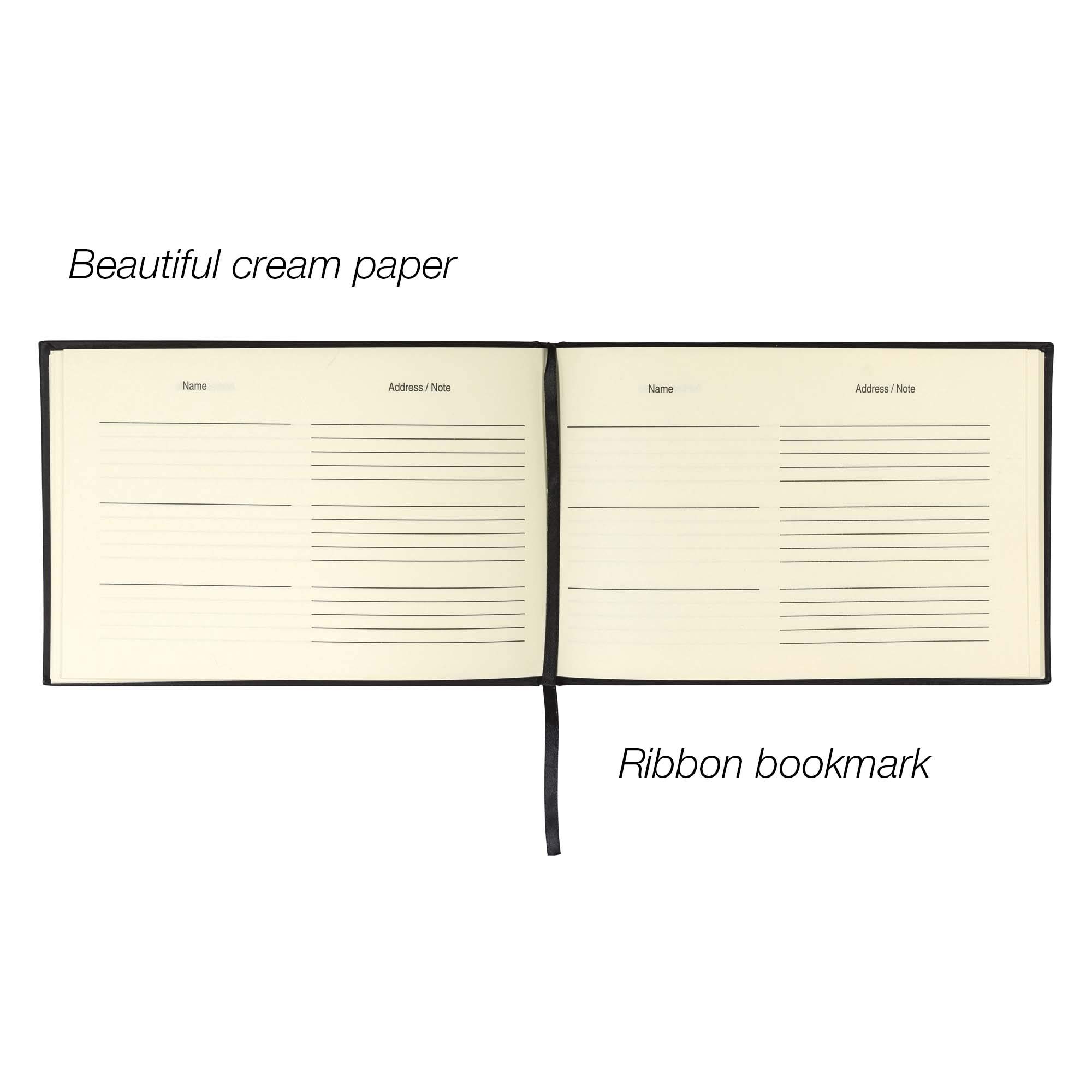Black Guest Book – Hardcover Guest Book - 9" x 6" Guest Book with Debossed"in Loving Memory" Text – Funeral Book– Memory Book -Signature Book