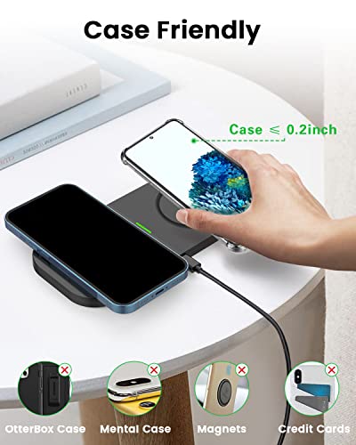 Wireless Charger - Wireless Charging Pad, 10W Max Charging Pad for Apple iPhone 14 Plus/14 Pro/13 Pro Max/Pro/Mini/12/11, Airpods 3/2/Pro, Wireless Phone Charger for Samsung S22/S21, Dual Charging Pad
