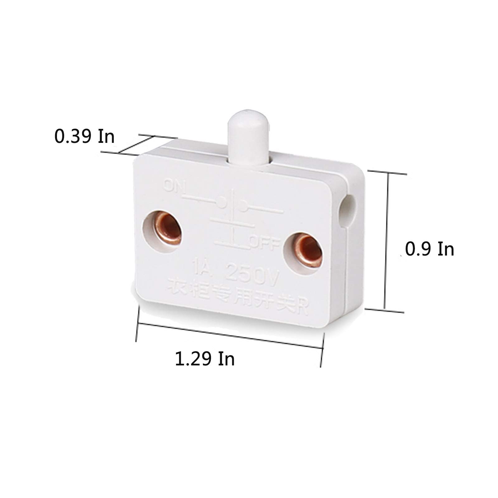 6Sets Wardrobe Closet White Electrical Light Switches Normally Closed Lamp Switch,for Cabinet Lights Closet Doors Closet Lights Wardrobe Cabinet Pantry Closet Pantry Light On Off Switch