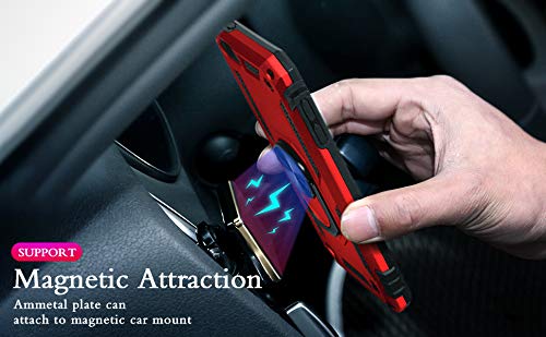 iPod Touch 7 Case, iPod Touch 6 Case with Car Mount,IDweel Hybrid Rugged Shockproof Protective Cover with Built-in Kickstand for iPod Touch 5 6 7th Generation, Red