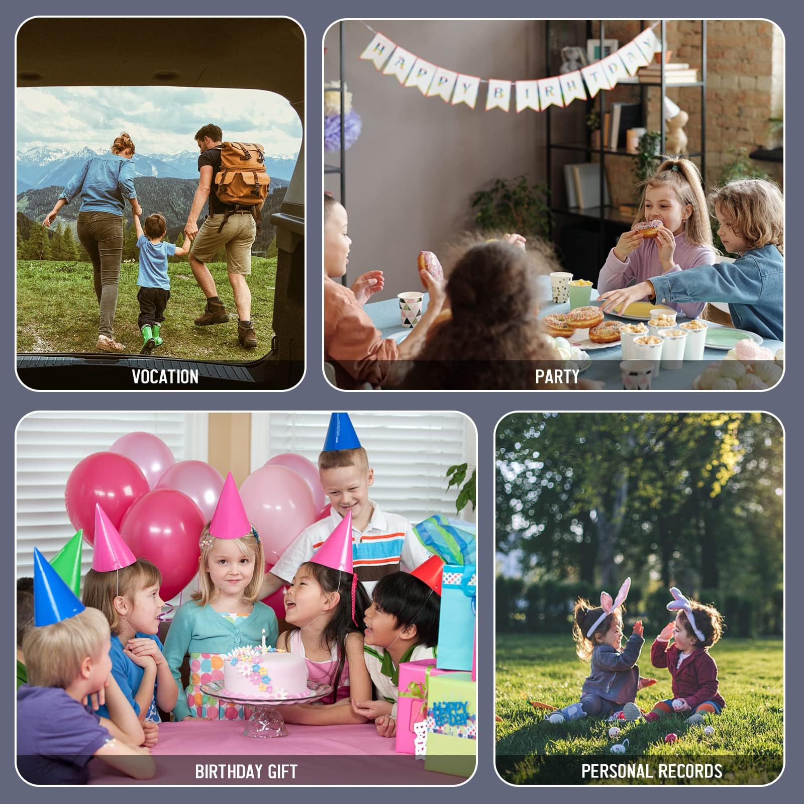 JHAMAL Digital Camera for Kids, 2.7K, 16X Zoom, 32GB SD Card & 2 Batteries (Black)