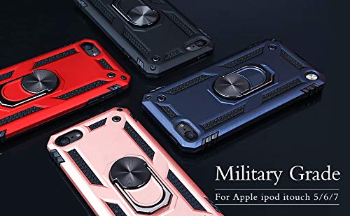iPod Touch 7 Case, iPod Touch 6 Case with Car Mount,IDweel Hybrid Rugged Shockproof Protective Cover with Built-in Kickstand for iPod Touch 5 6 7th Generation, Red
