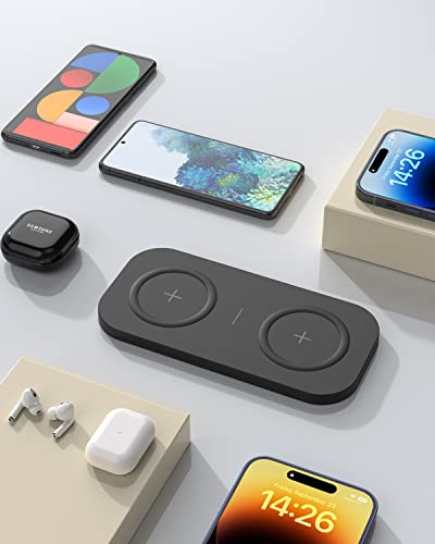 Wireless Charger - Wireless Charging Pad, 10W Max Charging Pad for Apple iPhone 14 Plus/14 Pro/13 Pro Max/Pro/Mini/12/11, Airpods 3/2/Pro, Wireless Phone Charger for Samsung S22/S21, Dual Charging Pad