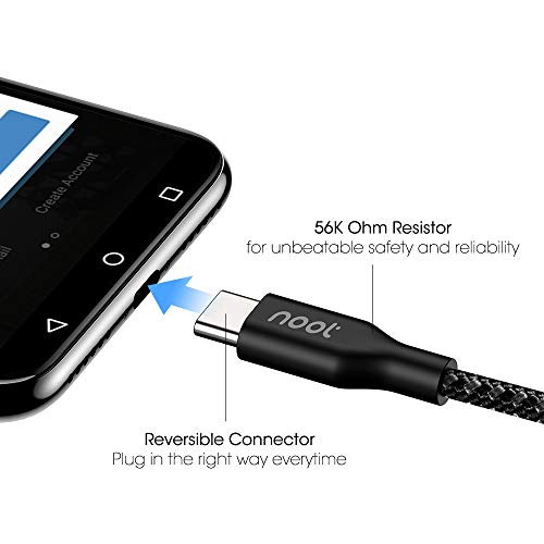 noot products-Charger Cable for Google Pixel 6/6 Pro/5a/5/4a 5G/4a/4/4XL, Samsung Galaxy S22/S21/S20/S21 FE/S20 FE/S10/S10E/A10e/A11/A21/A51/A71 - Braided 6FT USB Type C to A Fast Charger Cable