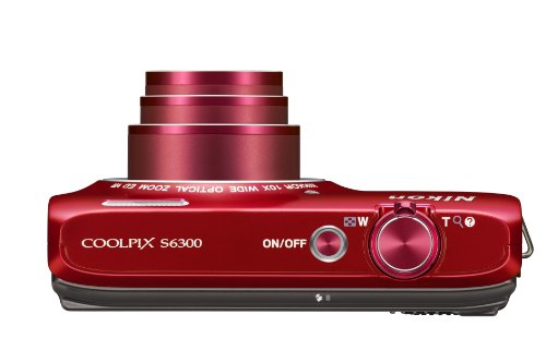 Nikon COOLPIX S6300 16 MP Digital Camera with 10x Zoom NIKKOR Glass Lens and Full HD 1080p Video (Red)