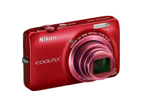 Nikon COOLPIX S6300 16 MP Digital Camera with 10x Zoom NIKKOR Glass Lens and Full HD 1080p Video (Red)