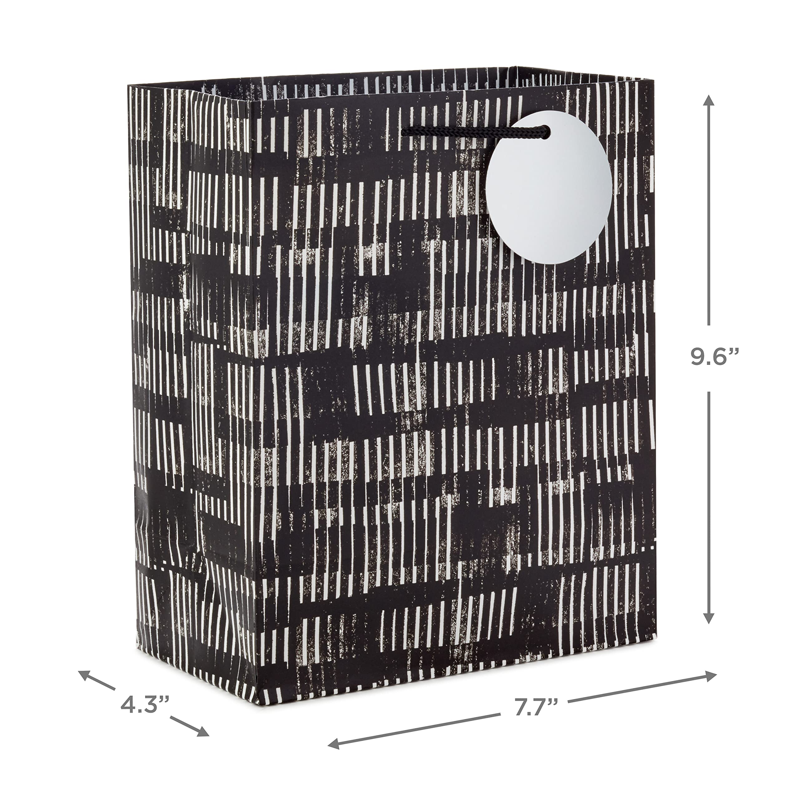 Hallmark Assorted Black and White Gift Bags (8 Bags: 4 Medium 9", 4 Large 13") for Weddings, Graduations, Retirements, Valentine's Day, Halloween
