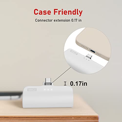iWALK LinkPod 3 USB C Power Bank, 3350mAh Ultra-Compact Small Portable Charger Compatible with Samsung Galaxy Z Flip4 S23 S22, Nintendo Switch, Google Pixel, Oculus Quest