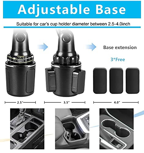 TECOTEC Universal 2 in 1 Car Cup Holder Tablet Mount, Upgraded 9" Long Neck Cup Holder iPad Holder for All Cellphones/Z Fold 3/2/Rugged Phones/Tablets up to 12.9"