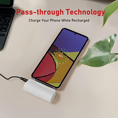iWALK LinkPod 3 USB C Power Bank, 3350mAh Ultra-Compact Small Portable Charger Compatible with Samsung Galaxy Z Flip4 S23 S22, Nintendo Switch, Google Pixel, Oculus Quest