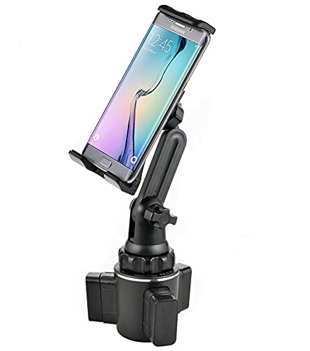 TECOTEC Universal 2 in 1 Car Cup Holder Tablet Mount, Upgraded 9" Long Neck Cup Holder iPad Holder for All Cellphones/Z Fold 3/2/Rugged Phones/Tablets up to 12.9"