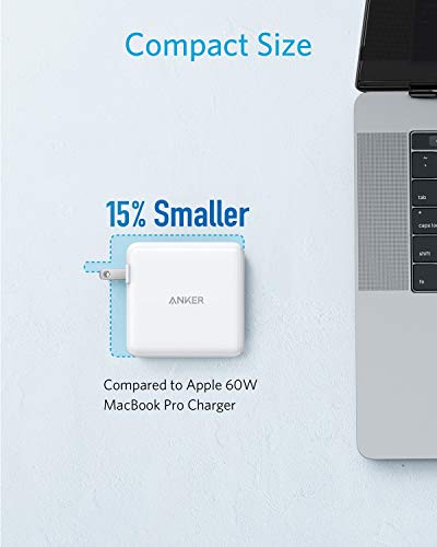Anker 60W PIQ 3.0 & GaN Tech Dual Port Charger, PowerPort Atom III (2 Ports) Travel Charger with a 45W USB C Port, for USB-C Laptops, MacBook, iPad Pro, iPhone, Galaxy, Pixel and More