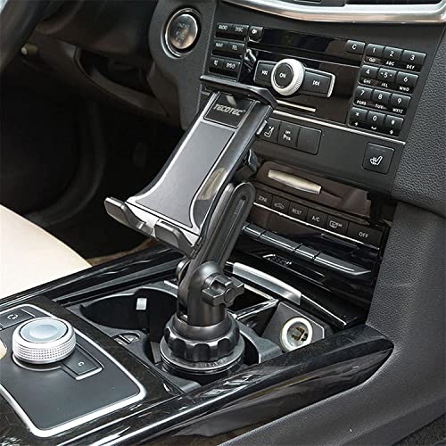 TECOTEC Universal 2 in 1 Car Cup Holder Tablet Mount, Upgraded 9" Long Neck Cup Holder iPad Holder for All Cellphones/Z Fold 3/2/Rugged Phones/Tablets up to 12.9"