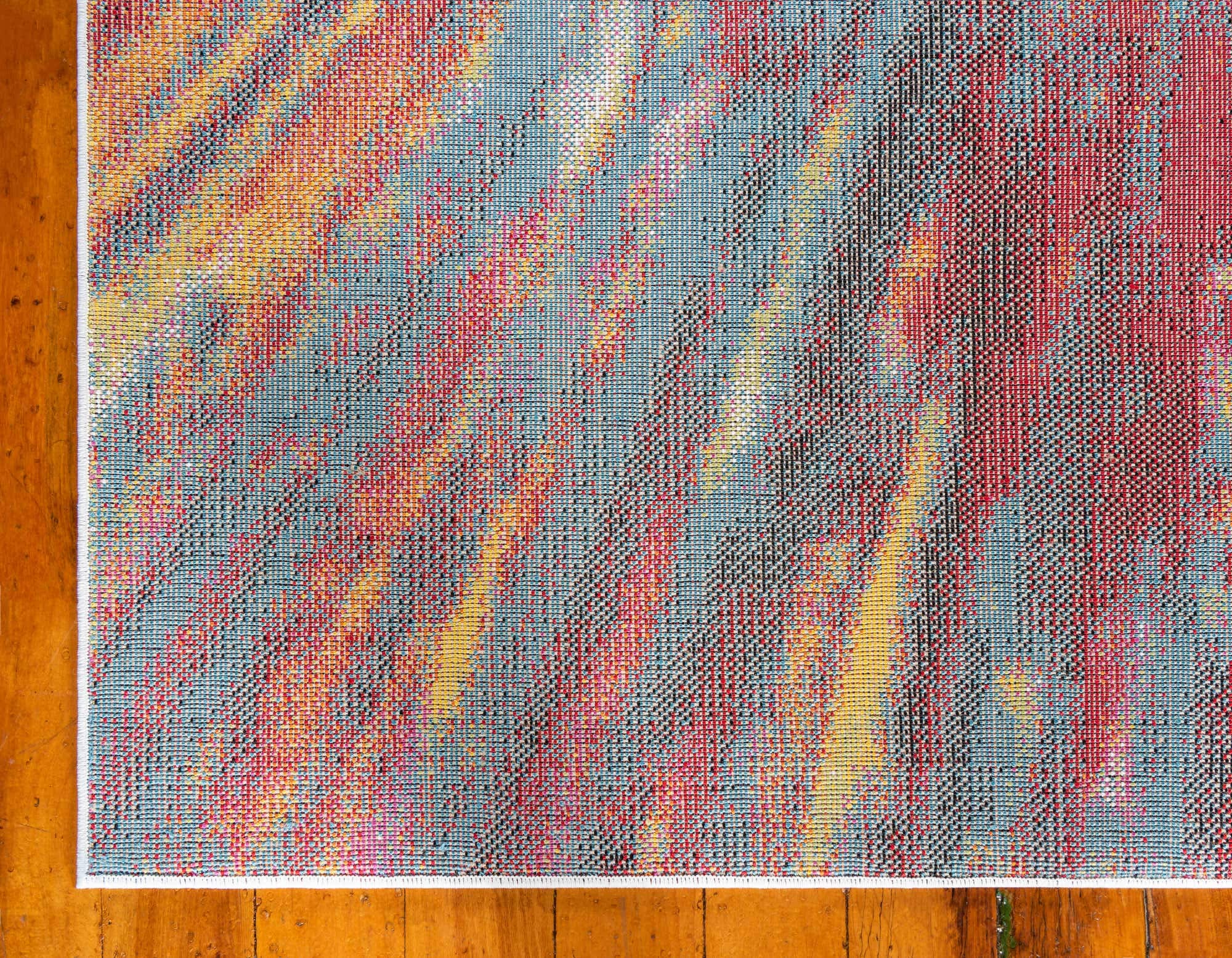 Unique Loom Lyon Collection Modern Abstract Tie-Dye Fireworks Area Rug, 9 x 12 Feet, Multi/Blue